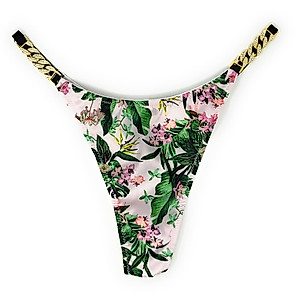 Victoria's Secret Bombshell Shine Thong Panty, Light Pink Floral Chain Shine, Small