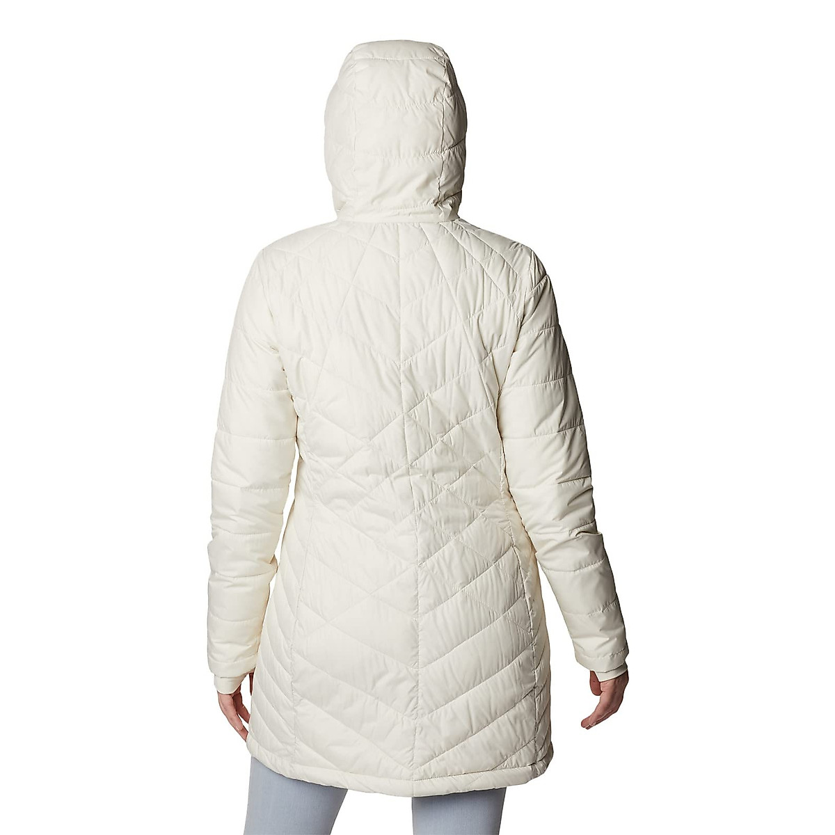 Columbia Women's Heavenly Long Hooded Jacket, Chalk, 3X