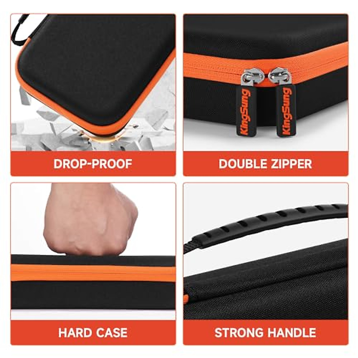 KingSung Hard Case Compatible with Klein Tools ET310 AC Circuit Breaker Finder, 80041 Outlet Repair Tool Kit and RT250 Integrated GFCI Receptacle Tester Accessories,with Smooth Double Zip（Only Case）