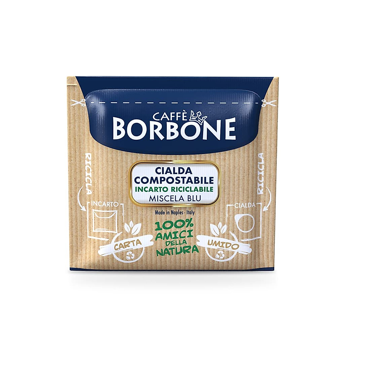 Caffe Borbone 150 Single Served Espresso Coffee Pods, Blue Blend with Refined Taste, Powerful Character and Intense Aroma, Roasted and Freshly Packaged in Italy