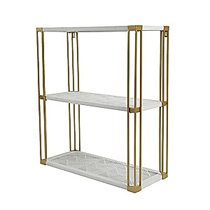 JERAOL Wall Mounted 3 Tier Bathroom Shelf Organizer Rack Over Toilet for Bathroom, Kitchen, Living Room Storage