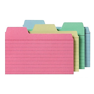 Find-It Tabbed Index Cards, 3 x 5 Inches, Assorted Colors, 48-Pack (FT07216)