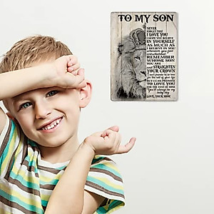 Plaques for son To my son gift decoration My Son Never Forget I Love You Be Love from Mom Metal Tin Sign 8x12 Inch