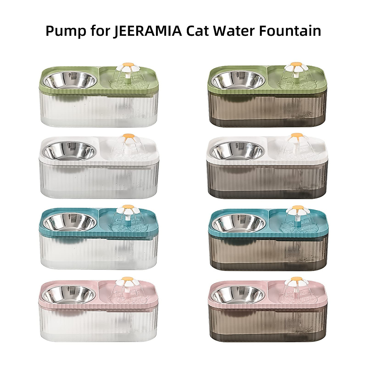 JEERAMIA Replacement Pump for 3L/101oz and 85oz/2.5L Cat Water Fountain Pet Water Dispenser, Ultra Quiet Long Lifespan Cat Fountain Pump