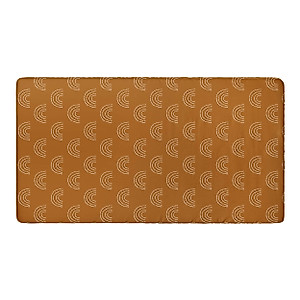 Crib Sheets for Girl - 100% Cotton Fitted Crib Sheet Set - Perfect for Baby Girls - Fits Standard Toddler Mattress (Mustard Rainbows)