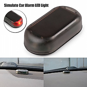 Solar Power Dummy Car Alarm Red LED Light Simulate Imitation Security System Warning Anti-Theft Flash Blinking Lamp