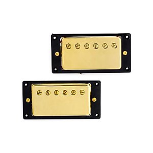 Metallor Humbucker Double Coil Pickups Neck and Bridge Pickup Compatible with LP Style Electric Guitar Parts Replacement Gold.