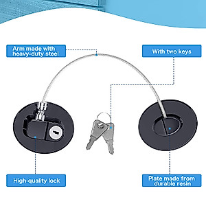 Hotop 8 Pieces Refrigerator Lock with 10 Keys, Fridge Lock, Freezer Door Lock and Child Safety Cabinet Locks with Strong Adhesive (Black)