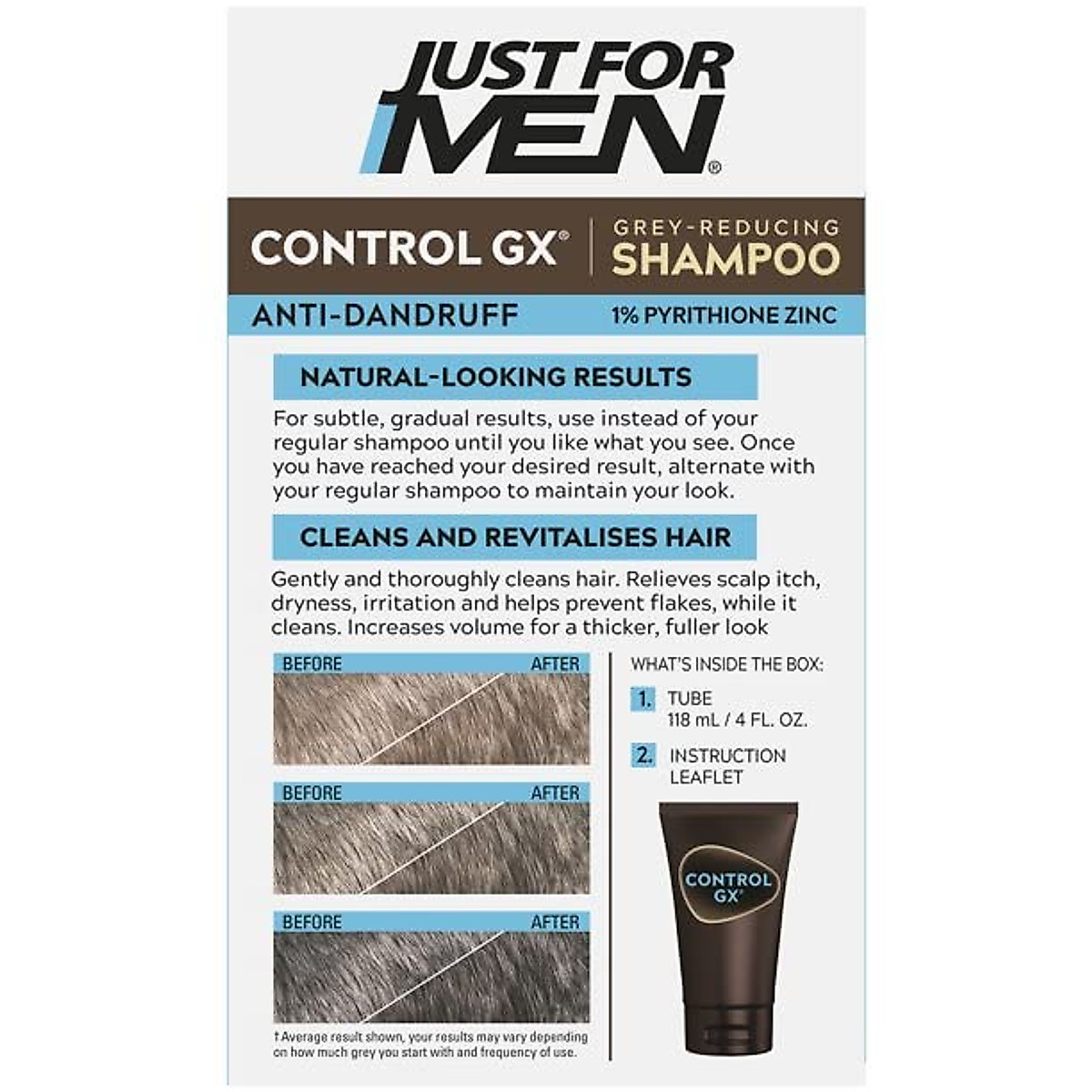 Just For Men Control Gx 4 Ounce Shampoo Anti-Dandruff Boxed (Pack of 3)