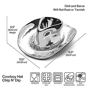 Wilton Armetale Cowboy Hat Chip and Dip Server, 12-Inch-by-15.25-Inch, Silver