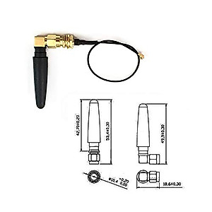 Oiyagai 2pcs 2.4ghz WiFi Antenna 2.5dbi SMA Male (Pin) Connector with Mini PCI U.FL to SMA Female WiFi Pigtail RF1.13 15cm Cable