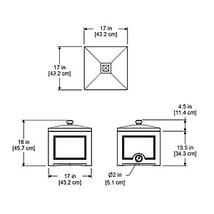 Mayne Fairfield Garden Hose Bin - Black - 17in L x 17in W x 18in H - Holds up to 100 ft. of standard garden hose (5858-B)