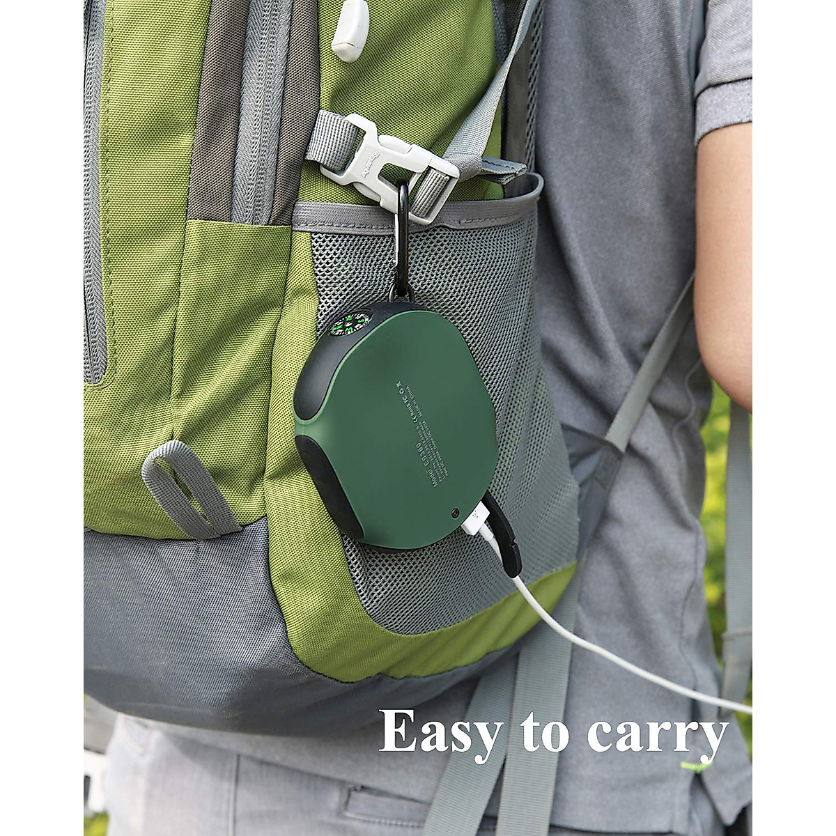 ABFOCE Waterproof Portable Charger 10000mAh Outdoor Power Bank One of The Smallest and Lightest Battery Pack LED Compass High-Speed ​​Charge Compatible for iPhone Android Samsung-Green