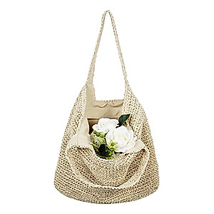 Freie Liebe Straw Beach Bag for Women Summer Woven Tote Bag Shoulder Handbags