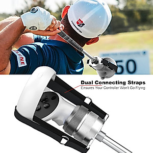 Aluminum Golf Club Attachment Compatible with Oculus Quest 2 and Rift S, VR Golf Club Handle Accessory with Realistic Grip Handle, Locking System Adapter for Golf+, Walkabout Mini Golf