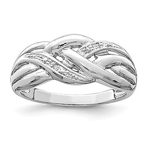 IceCarats 925 Sterling Silver Diamond Ring Size 6