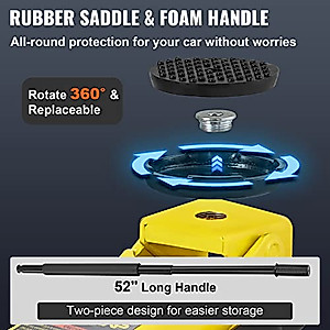 VEVOR 3 Ton Low Profile , Aluminum and Steel Racing Floor Jack with Dual Pistons Quick Lift Pump for Sport Utility Vehicle, Lifting Range 3-6/11"-19-11/16", yellow,black