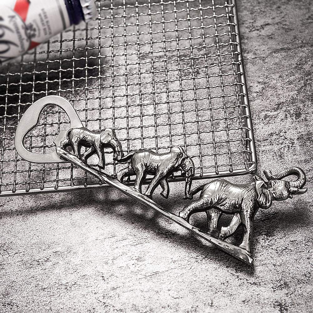 Elephant Bottle Opener, Unique Elephant Gifts for Men, Women (Silver)