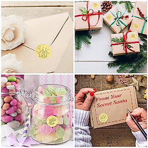 540 Pieces Gold Wax Seals Stickers Embossed Envelope Seal Stickers Gold Foil Self Adhesive Wax Stickers for Wedding Greeting Cards Invitations Party Certification, 6 Patterns (Flower)