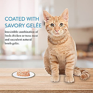INABA Twins for Cats, Grain-Free Shredded Chicken & Broth Gelée Side Dish/Complement/Topper Cups, 1.23 Ounces per Serving, 19.68 Ounces Total (16 Servings), Tuna & Chicken with Salmon Recipe