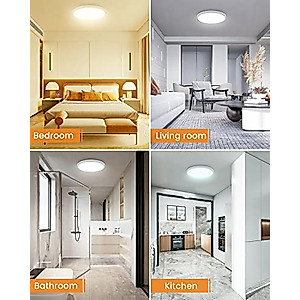 slochi Flush Mount 4PACK Ceiling Light (Milk White Shell), 24Watt Dimmable & 3 Color Temperatures in One（3000k/4500k/6000k Ceiling Lamp 10.2Inch Led Ceiling Light for Kitchen Bedroom Hallway