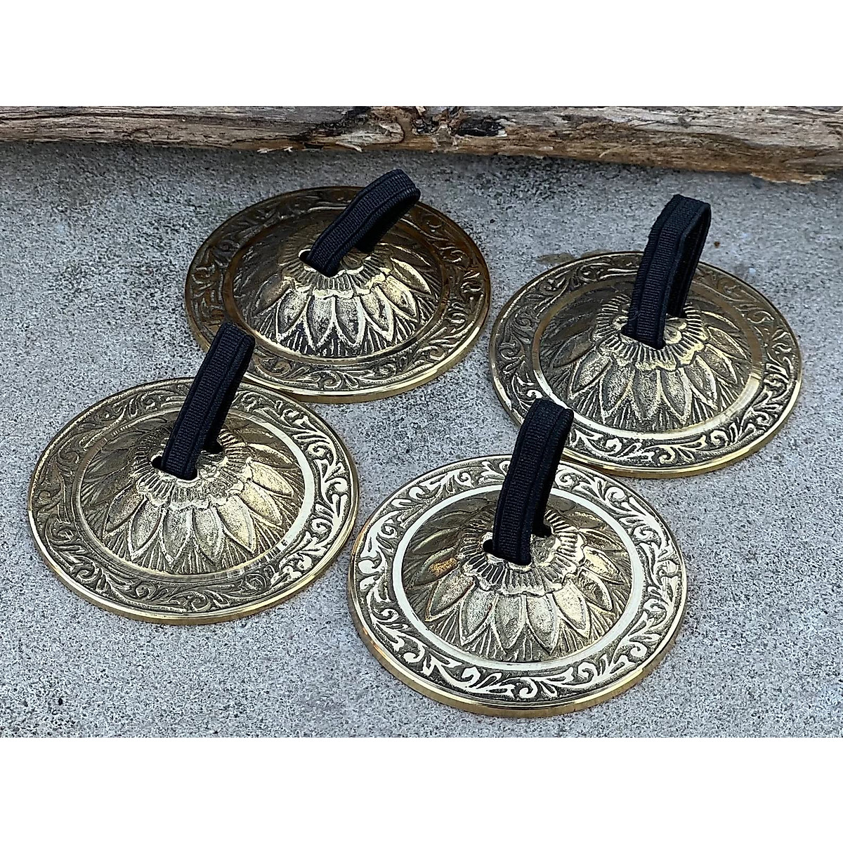 DharmaObjects Belly Dancing - Pro Finger Zills or Cymbals 2 Pair/4pcs Gold 6cm