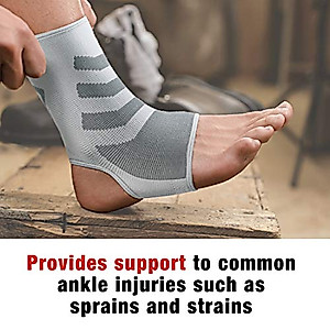 ACE Brand Compression Ankle Support, Large/Extra Large, Gray, 1/Pack