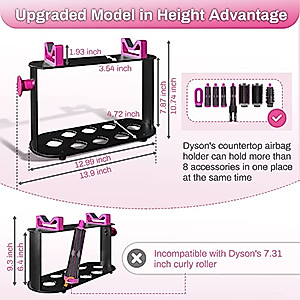 Storage Holder for Dyson Airwrap Styler, 8-Holes Countertop Bracket Organizer Stand Storage for Hair Curling Iron Wand Barrels Brushes Diffuser Nozzles for Bathroom|Bedroom|Hair Salon-Aluminum Alloy