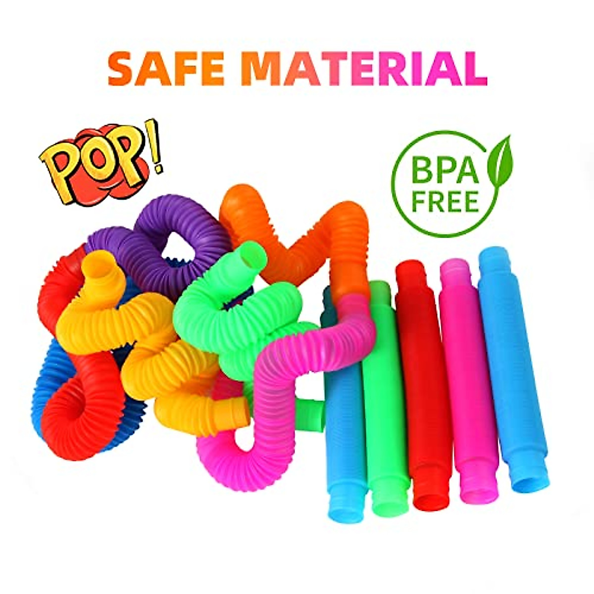 30 Pack Pop Tubes Sensory Toys, Connectable and Extendable Fidget Toys for Stress Relief, Party Favors for Kids, Treasure Box Toys for Classroom Prizes,Last Day of School Gifts for Kids