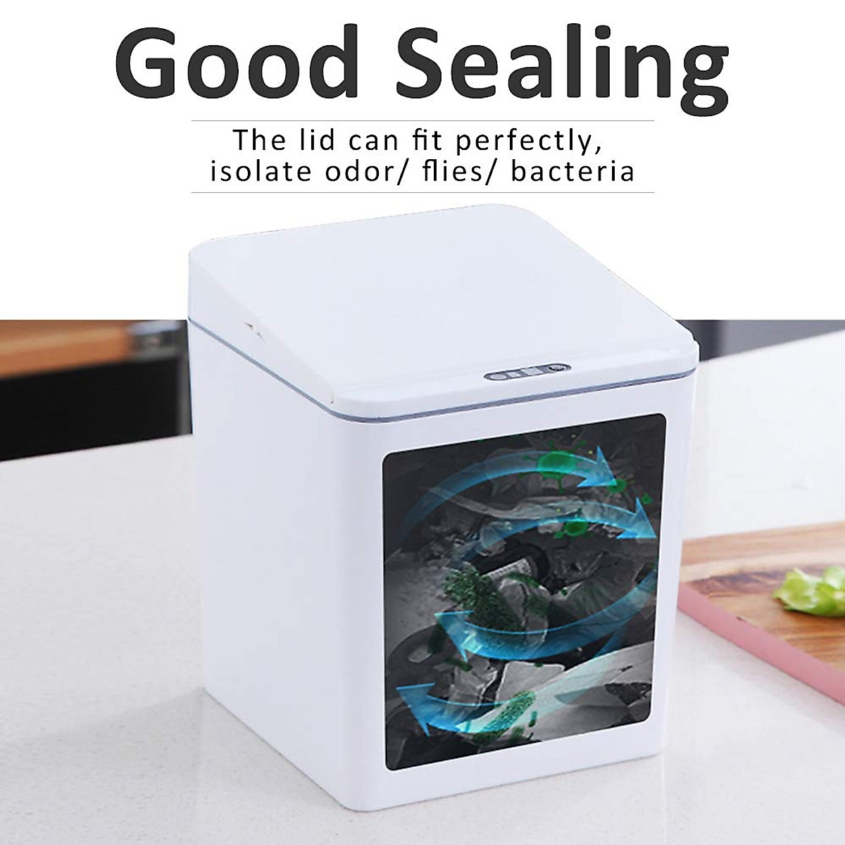 NORMIA RITA 1.6 Gallon Mini Automatic Trash Can for Car Desktop Kitchen Small Touchless Garbage Can with Lid 0.25S Fast Response Sensor