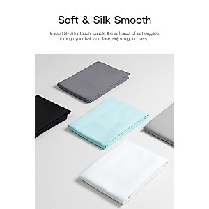 100% Viscose Made from Bamboo Breathable Pillowcases Standard Size Set of 2-Pack for Hot Sleepers and Night Sweats- Softness and Cooling Pillow Cases-Envelope Closure （Gery -20 x 26 Inches）