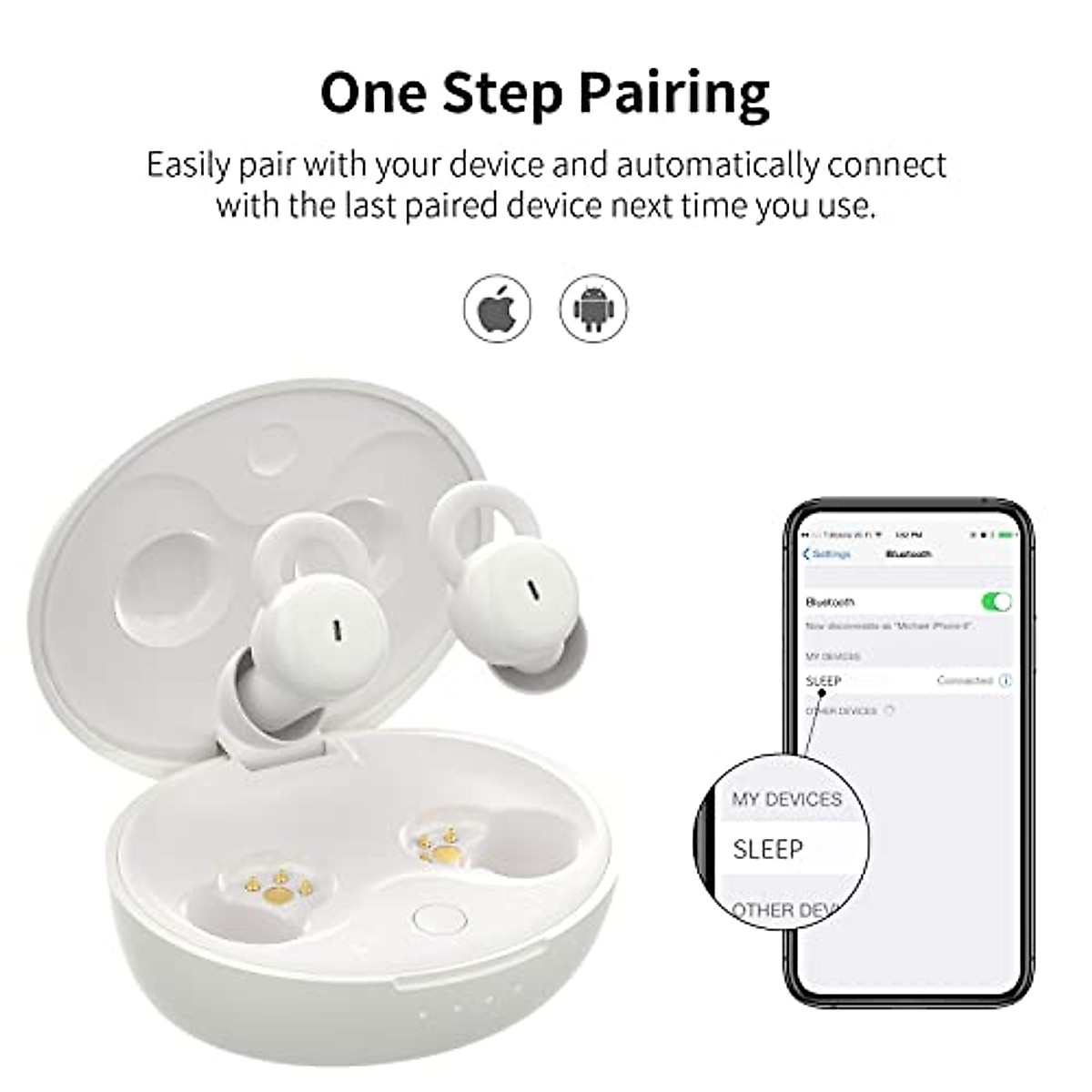Sleep Earbuds Wireless Bluetooth Mini Earbuds for Sleeping,Work,Sports,Noise Blocking Lightweight,Comfortable Sleeping Headphones for Side Sleeper