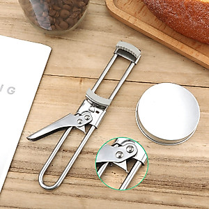 Jar Opener, Adjustable Jar Lid Opener Multifunctional Can Opener Stainless Steel Can Opener Manual Glass Jar Opener Bottle Opener Easy Jar Opener for Seniors Kitchen Gadgets