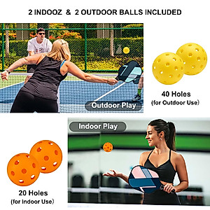 Pickleball Paddles, USAPA Standard Fiberglass Surface Pickleball Paddles Set of 2 or 4 Rackets, Pickleball Set with 4 Pickleball Balls &1 Pickleball Bag, Pickle Ball Paddle Set for Men, Women
