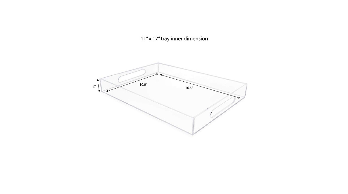 Isaac Jacobs Clear Acrylic Serving Tray (11x17) with Cutout Handles ...