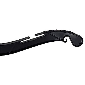 NAHANCO 2505MG Plastic Shirt Hanger, Middle Heavy Weight, 17", Black with Molded Rubber Grippers and Chrome Hook, Black (Pack of 100)