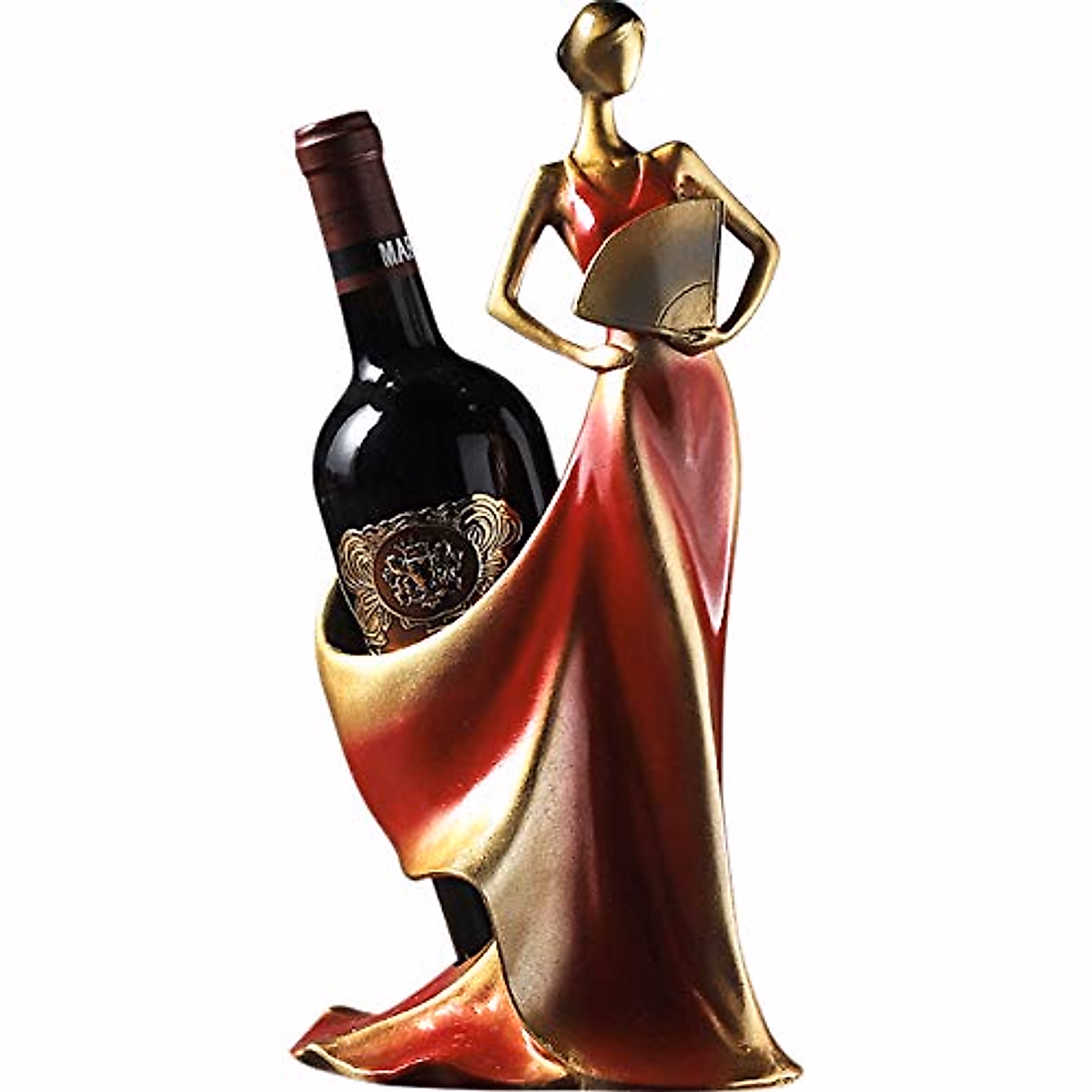 PLAFUETO Wine Rack Holder,Tall Drink Tabletop Single Wine Accessory Bottle Stand,Premium Resin Shaped Sturdy Sculpture Wine Bottle Holders,Figurine Kitchen Decoration Restaurant Setting Crafts(Women)