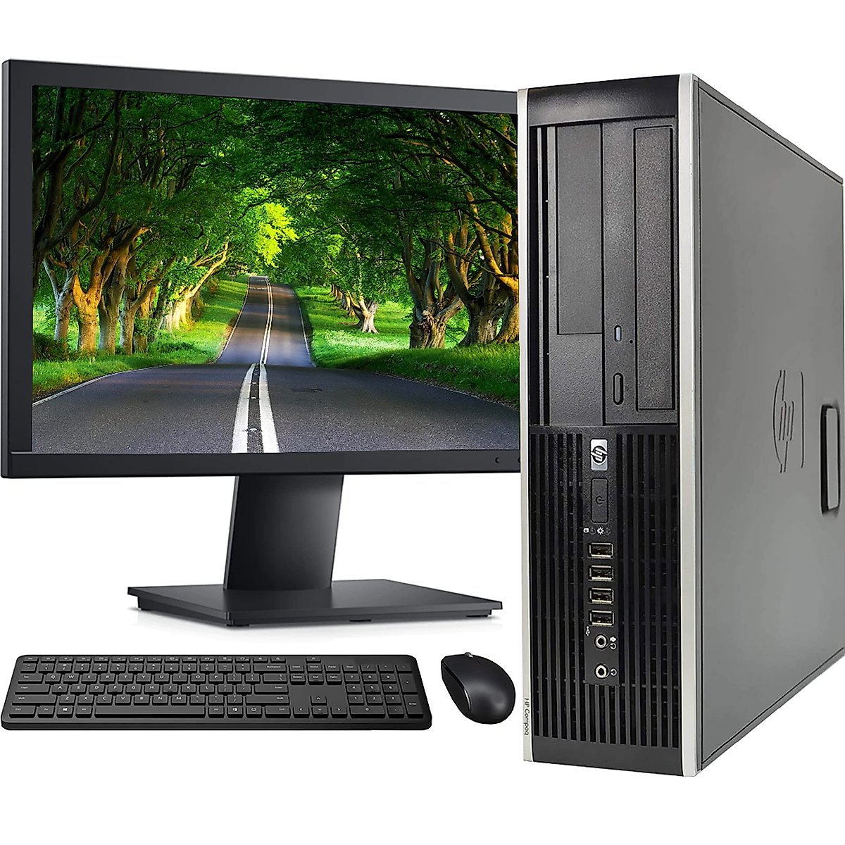 HP Elite 6300 SFF Desktop Computer PC, Intel Core i7 3.4GHZ Processor, 16GB Ram, 256GB M.2 SSD, WiFi & Bluetooth, Wireless Keyboard and Mouse, 19 Inch FHD LED Monitor, Windows 10 (Renewed)