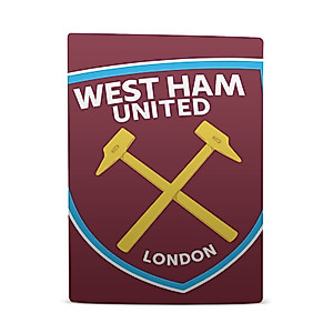 Head Case Designs Officially Licensed West Ham United FC Oversized Art Vinyl Faceplate Sticker Gaming Skin Decal Cover Compatible with Sony Playstation 5 PS5 Digital Edition Console