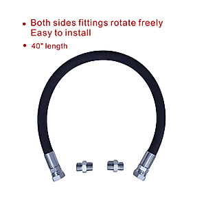 Upgraded Compressor Jumper Hose, High-Temperature 320°F, 3/4" x 40"Length, 3/4" NPT Male Connector, Both Sides Fittings Rotate Freely, 700 PSI