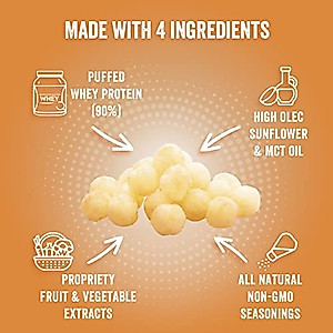 Better Than Good Sweet Keto, Gluten-Free Salted Caramel Protein Puffs (0.88 Ounce 4-Pack) - Paleo, Low Sugar, Low Calorie, Diabetic Friendly Snacks | 16g Protein & 2 Servings of Fruits & Veggies