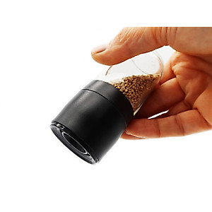 Glass Sesame Seed Grinder, Durable Sesame Mill, (Capacity: About 1oz of Sesame Seeds) Made in Japan (Black)