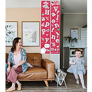 90shine 2PCS Valentines Day Decorations Lighted Banners - Valentine Door Porch Signs Heart Love Hangings Wall Decor Party Supplies(Not Batteries Included)