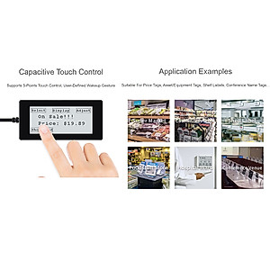 2.9 Zoll e-Paper Touch Display für Raspberry Pi Pico 296×128 E-Ink Touchscreen Anzeigemodul Zweifarbig Schwarz/Weiß 3.3V Unterstützung 5-Punkte-Touch SPI / I2C-Schnittstelle Teilaktualisierung