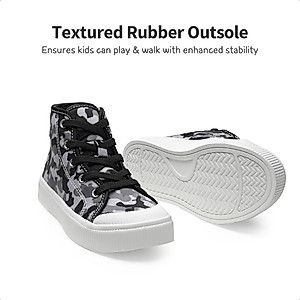 DREAM PAIRS Kids Sneakers Little Boys Girls High Top Canvas Shoes LilLegends CourtStar Casual Walking Shoes,Size 2 Little Kid,Black CAMO,SDFS2326K
