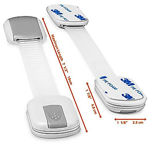 4-Pack Child Safety Cabinet Locks | No Tools | Baby & Child Proof Drawers, Cabinets, Oven, Toilet Seat, and More | Multi-Purpose Use | No Drilling Needed | Super Strong Adhesive (4 Pack Grey)