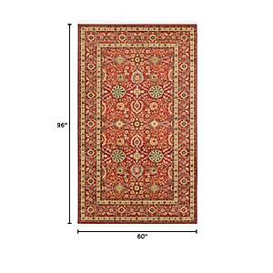 Rugs.com Chelsea Collection Rug – 5' x 8' Red Medium Rug Perfect for Bedrooms, Dining Rooms, Living Rooms