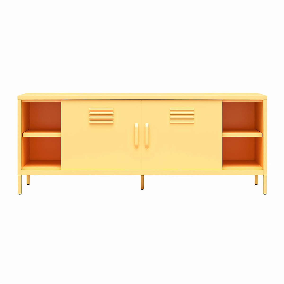 Novogratz Cache Metal Locker-Style TV Stand for TVs up to 65", Yellow