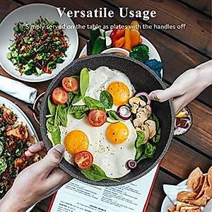 Bazova Pots and Pans Set with Detachable Handle, 6-Piece Nonstick Granite Cookware Set,Space Saving Non Stick Stone Kitchen Cookware Sets for All Stoves Includes Induction, Oven Safe, PFAS/PFOA Free