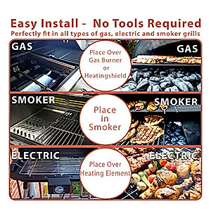 CHAR-PiT Universal Charcoal Grill Tray - Compatible with Smoker & Gas Grills - Charcoal Holder/Box - Stainless Steel Grill Tray - Built in Ash Pan- Easy Install & Mess- Free Cleanup